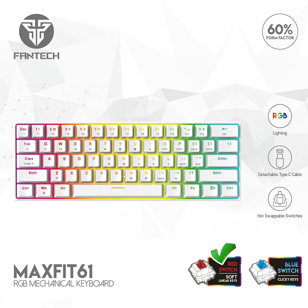 Snapklik.com : FANTECH MAXFIT61 RGB Wired 60% Mechanical Keyboard