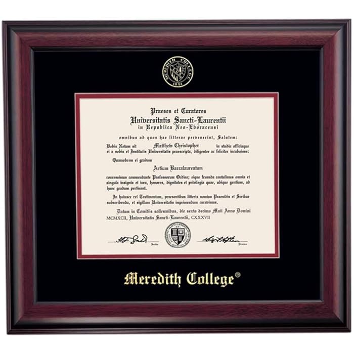 Buy OCM DiplomaDisplay Traditional Frame for Meredith College Angels ...