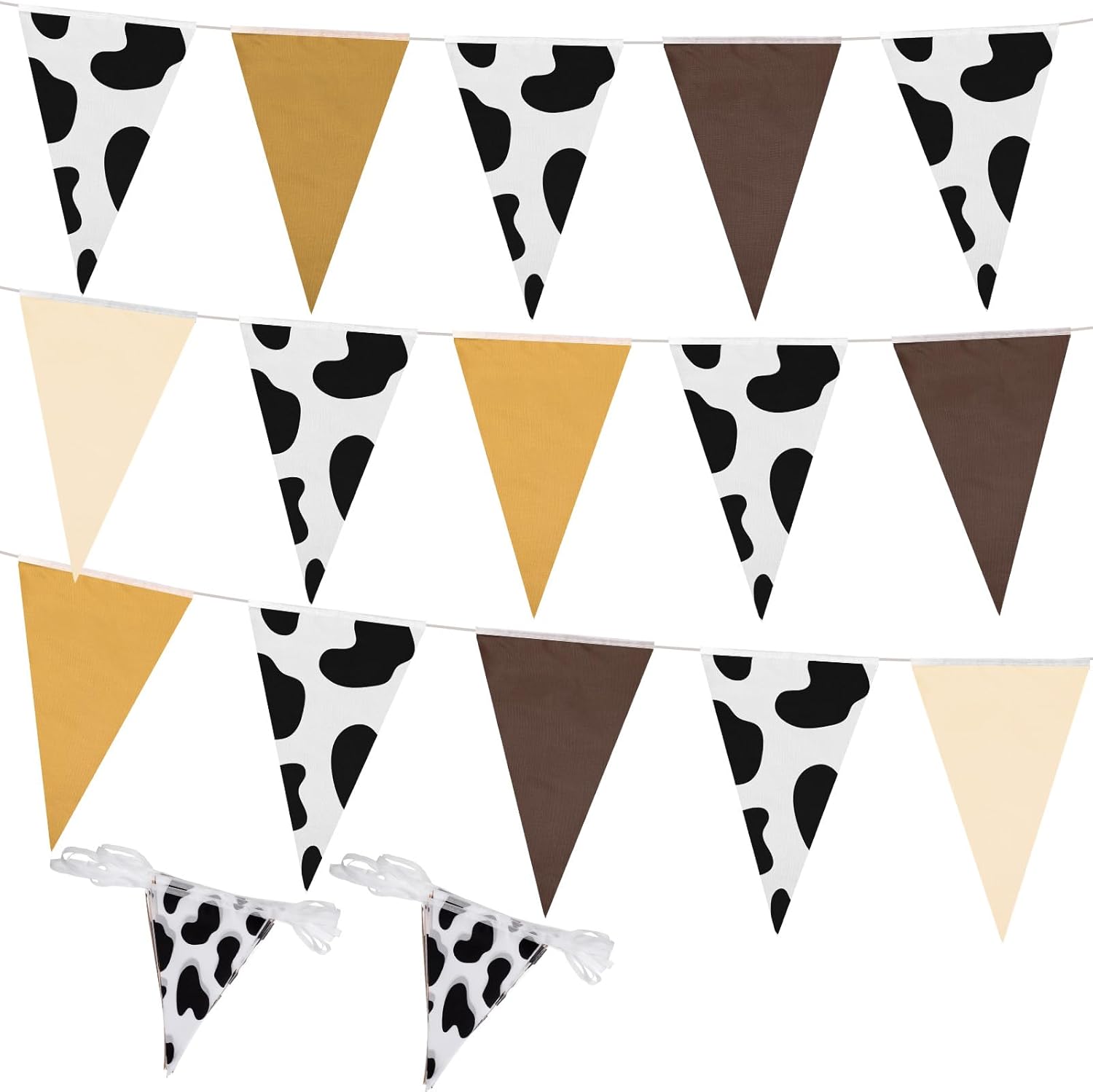 Amazon.com: Hahafelt 4 Pcs 131 Ft Cow Print Pennant Banners Cowboy ...