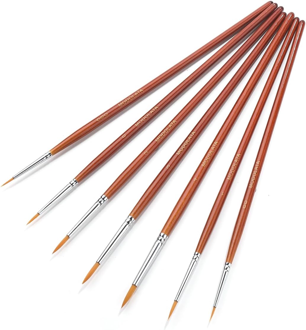 Amazon.com: Fine Detail Paint Brush Set - 7 Pieces Miniature Brushes ...