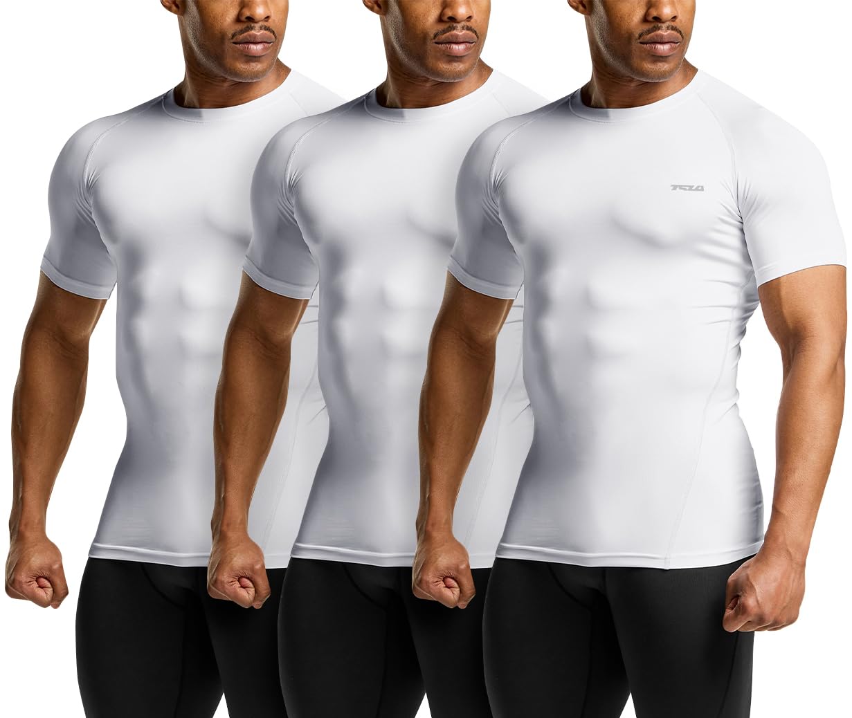 Snapklik.com : TSLA Mens UPF 50+ Quick Dry Short Sleeve Compression Shirts