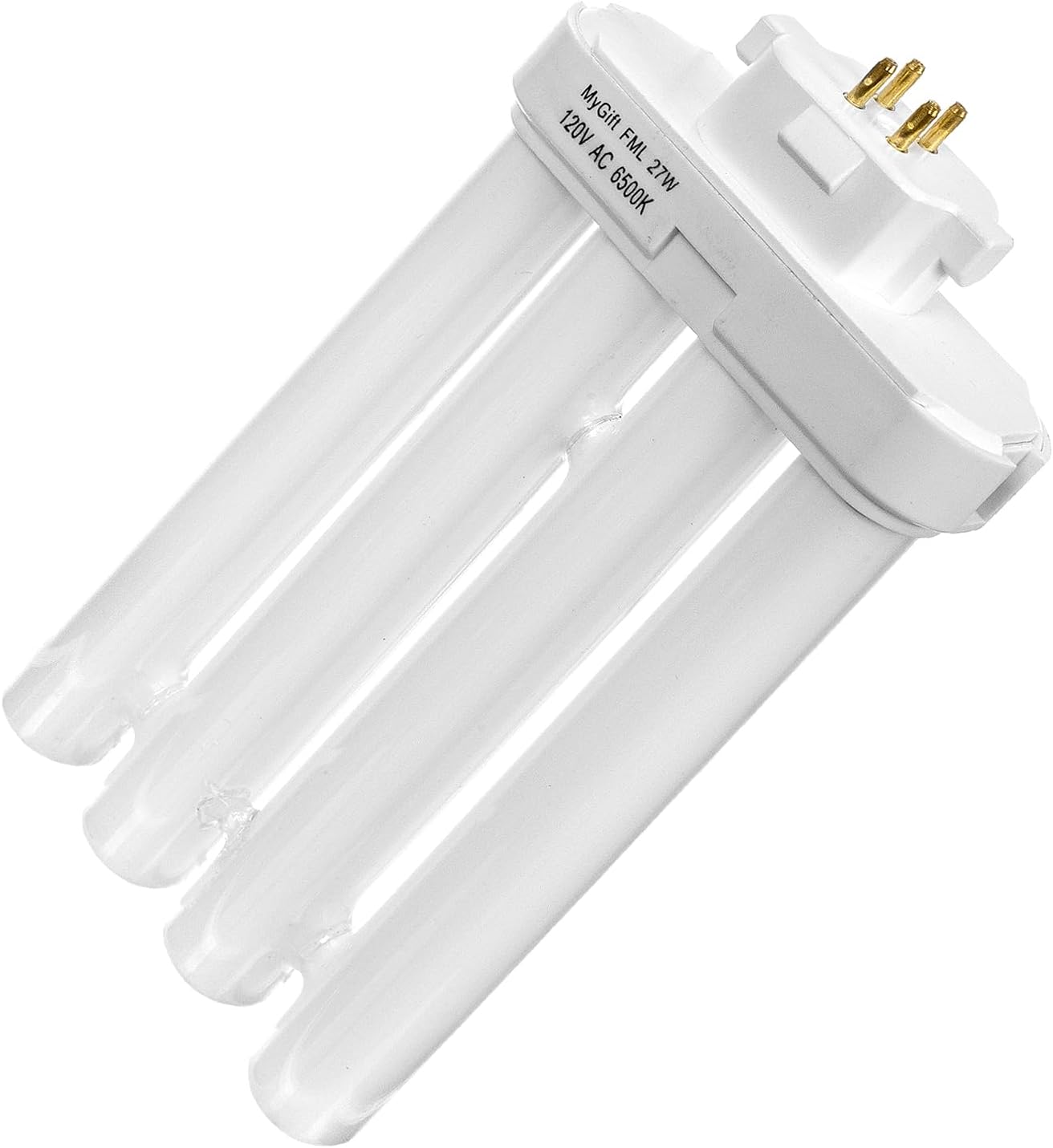 MyGift Fluorescent Light Bulb 4 Pin 6500K 27 Watt with Quad Tubes GX10Q ...
