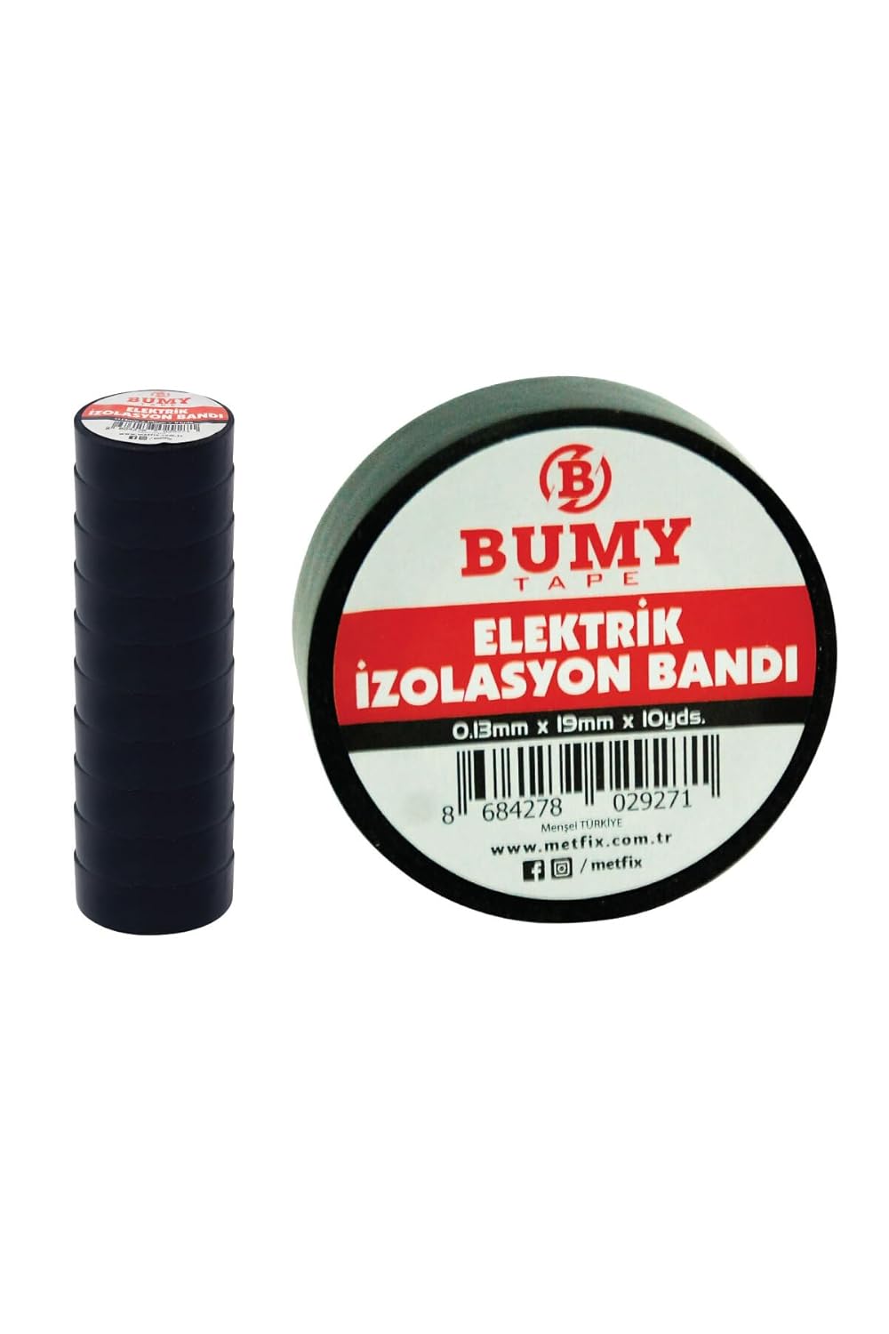 BUMY ELEKTRİK İZOLASYON BANDI SİYAH - 19 MM X 10 YDS - (10 LU PAKET ...