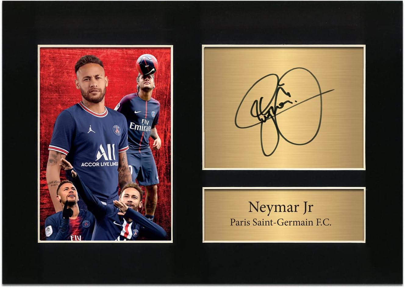 Zulu Image Neymar Jr PSG Signed A4 Printed Autograph Photo Memorabilia ...