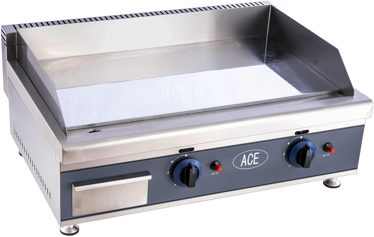 Commercial Natural Gas Griddle, Countertop Chrome Hotplate 75x40cm201 ...