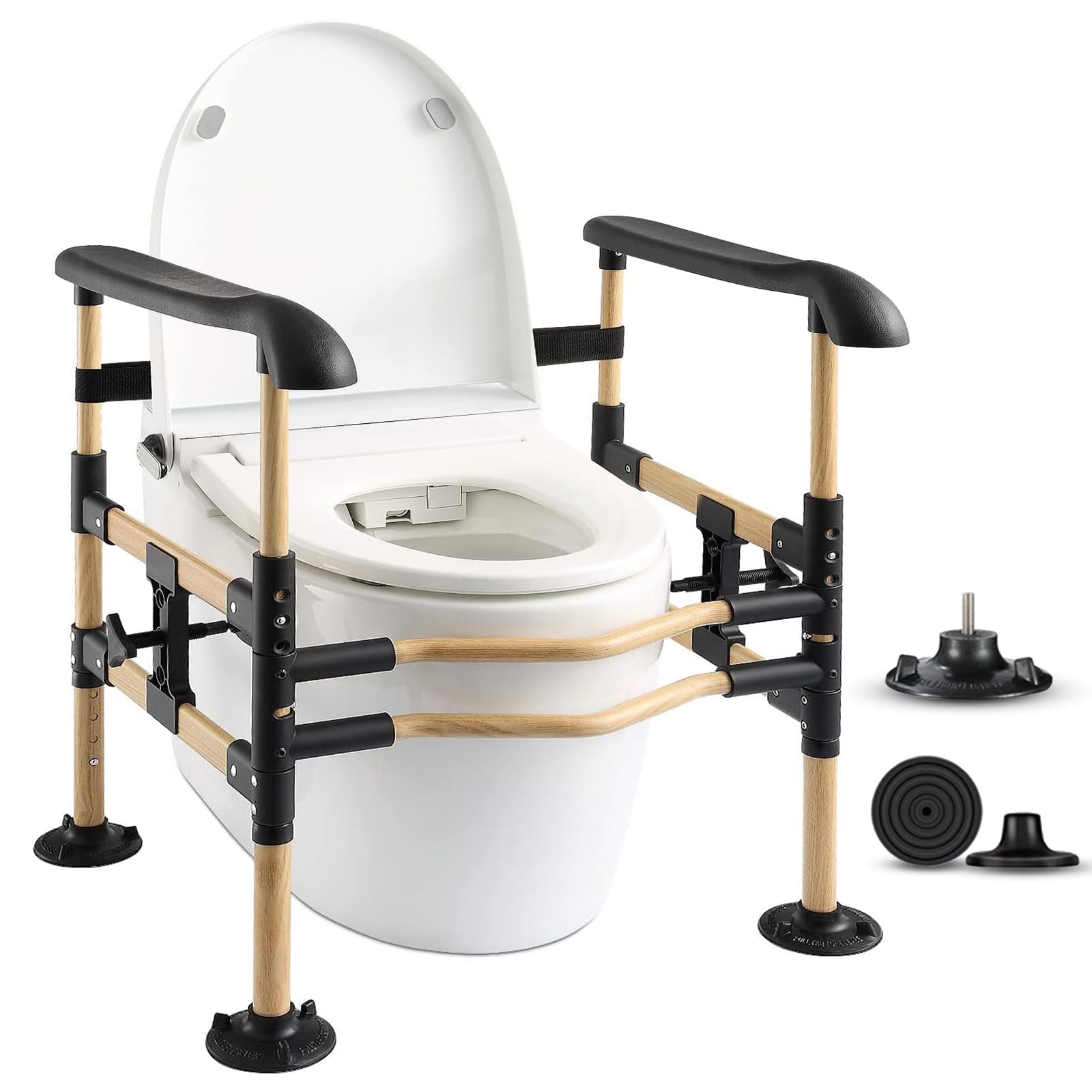 Toilet Safety Rail for Elderly, Adjustable Detachable Frame, Toilet ...
