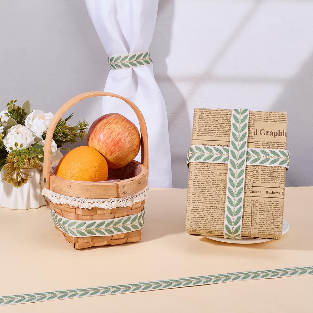 Snapklik.com : DELORIGIN 10 Yards Jacquard Ribbon Green Woven Ribbon ...