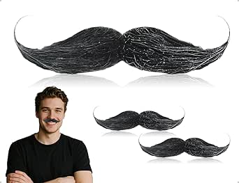 Emezddo 2 Moustaches adhésives, Fausse Moustache, Fausse Barbe ...