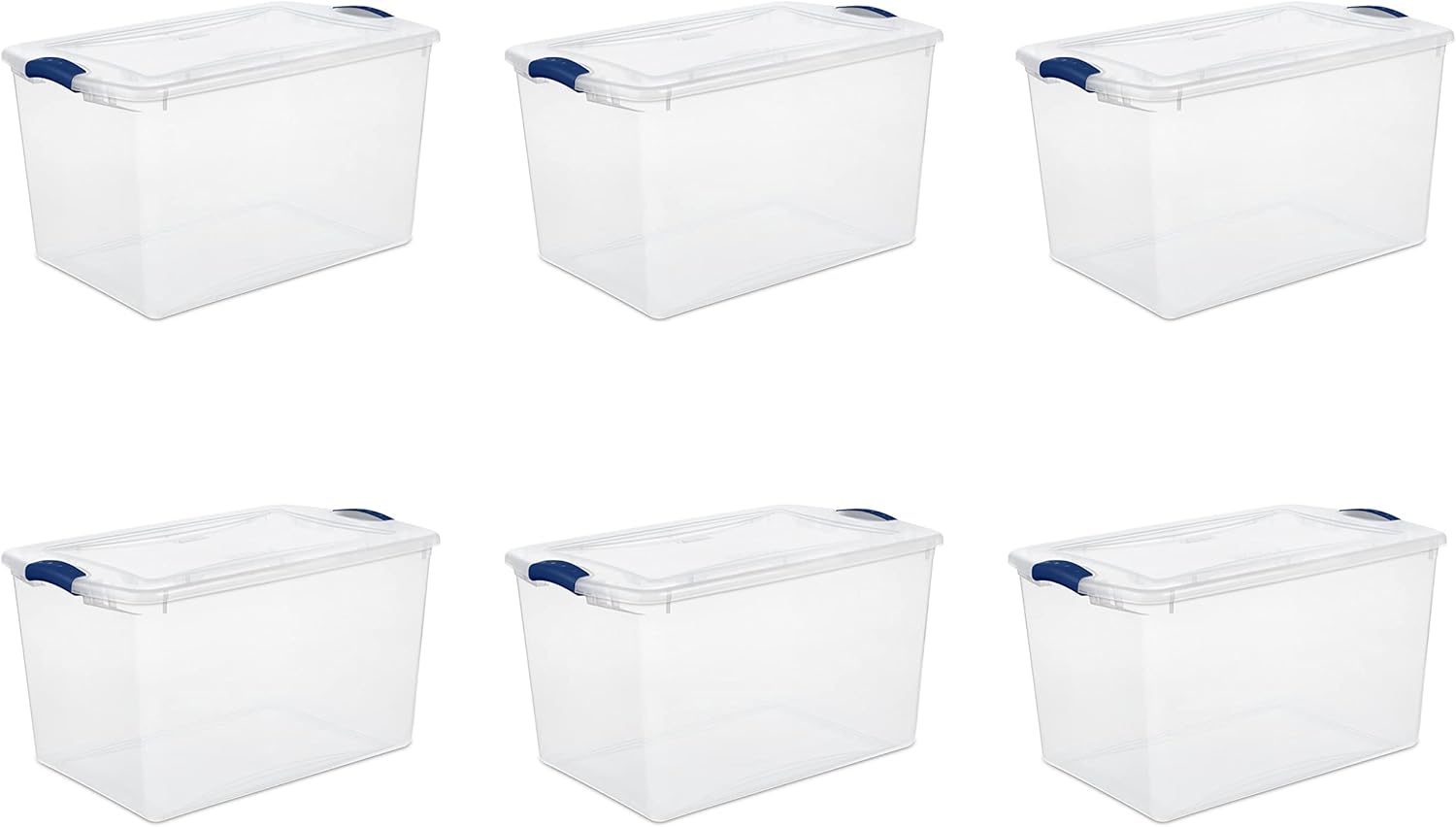Amazon.com - BEOTTO 66 Quart. Latch Box Plastic, Stadium Blue, Set of 6 ...