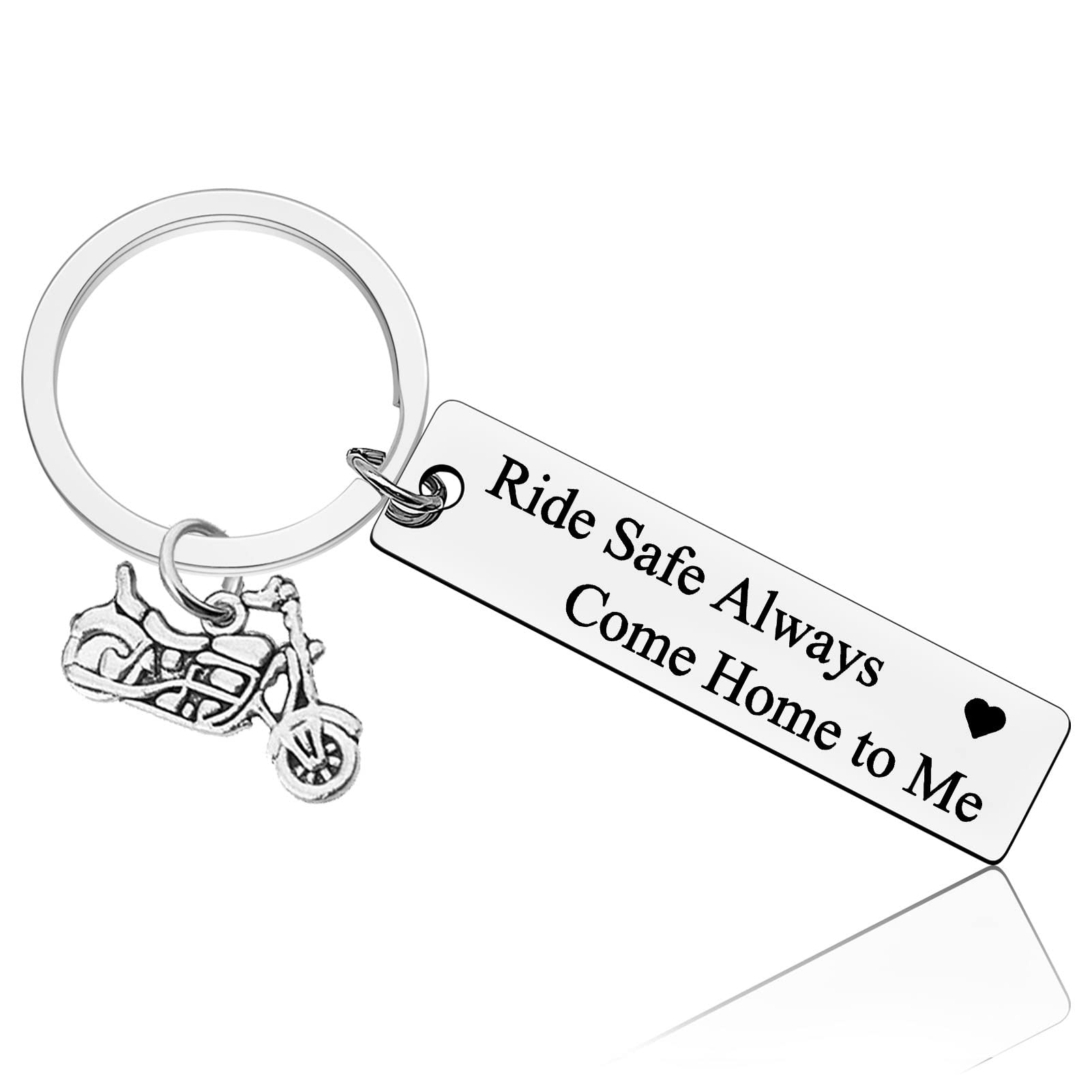 Biker Gift for Boyfriend Men Ride Safe Keychain Be Safe Gift for ...