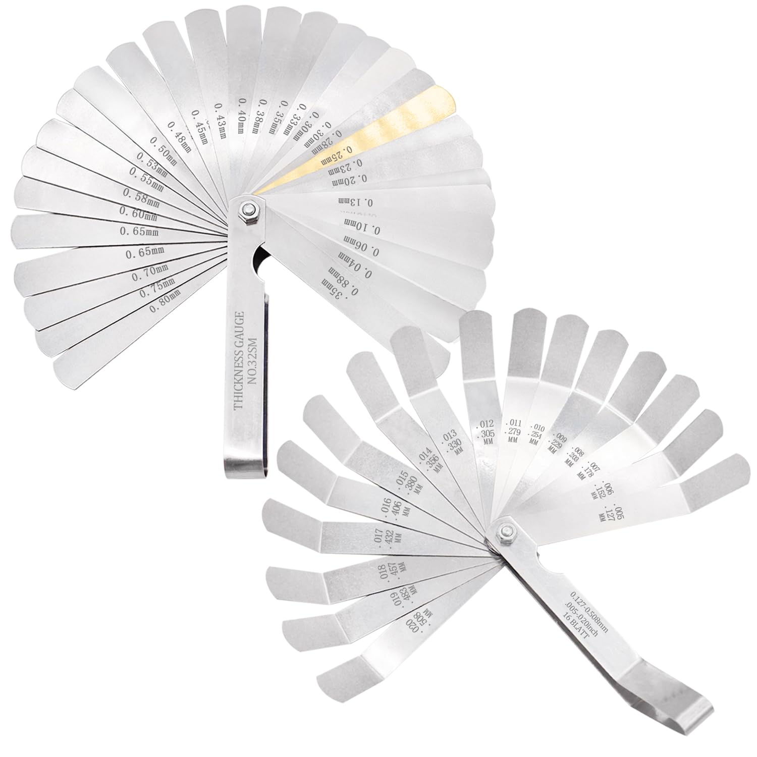 Snapklik.com : 2 PCS Feeler Gauge Set Include 32-Blade Tapered Feeler ...