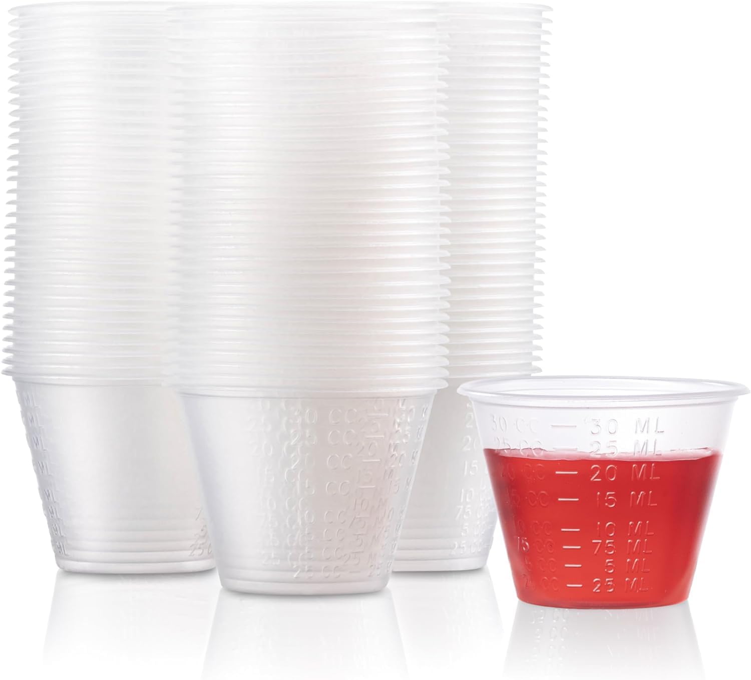 Graduated 1 oz. Plastic Medicine Cups, Detailed Liquid Measurements for ...