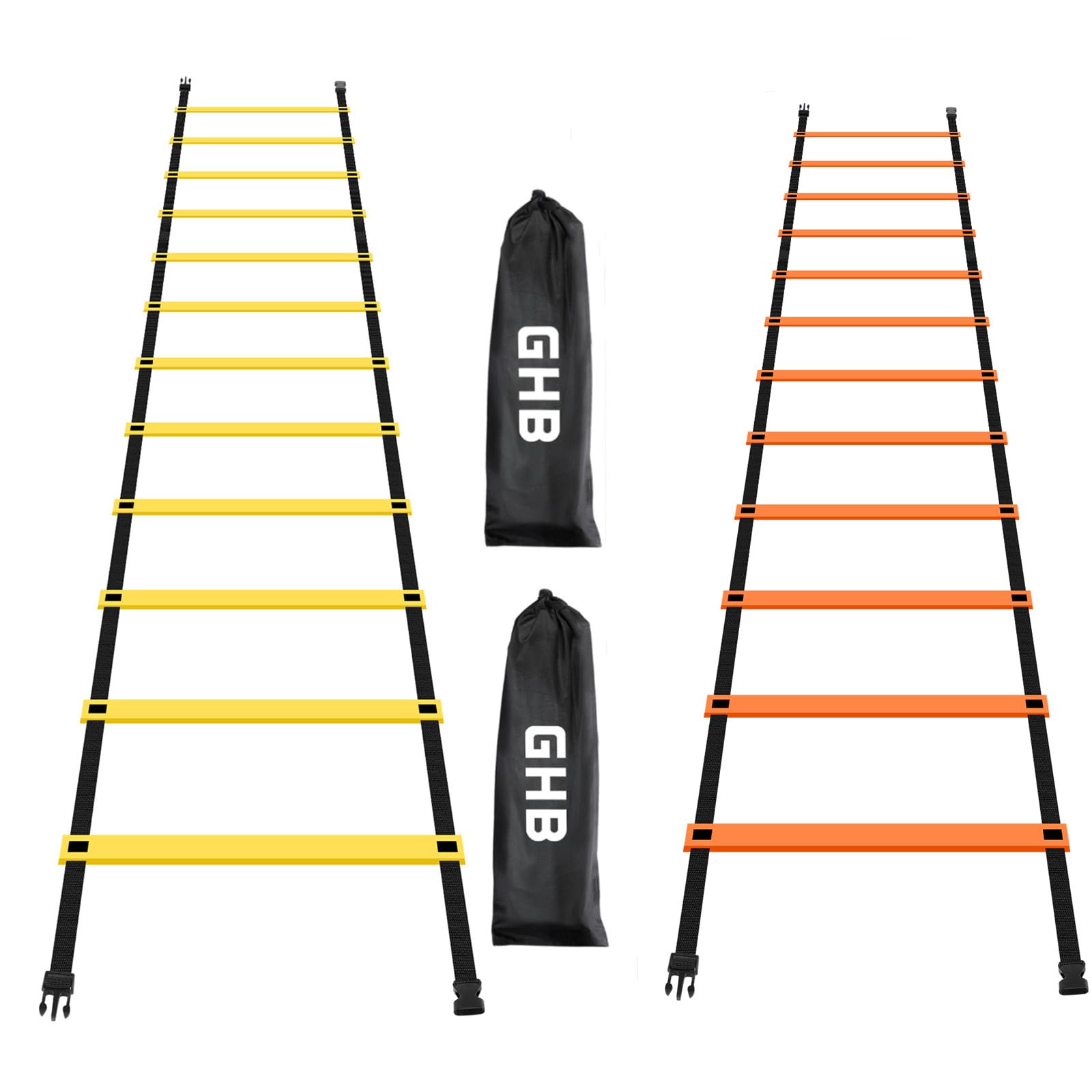 Amazon.com : GHB Pro Agility Ladder 2 Pack Agility Training Ladder ...