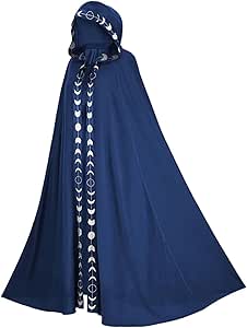 Amazon.com: Wizard Cloak 58 in Long Hooded Flower Brim Halloween Cloak ...