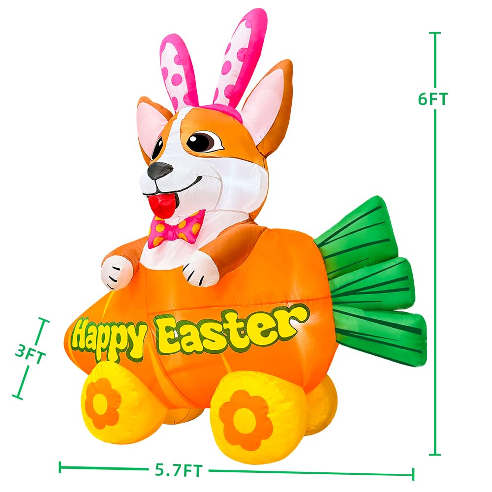Snapklik.com : JUROSAICA 6FT Easter Inflatables Outdoor Decorations ...