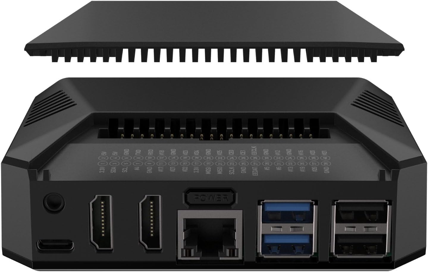 GeeekPi Mini Tower Kit for Raspberry Pi 5, Pi 5 Case with Ice Tower Cooler, 0.96'' OLED Module ...