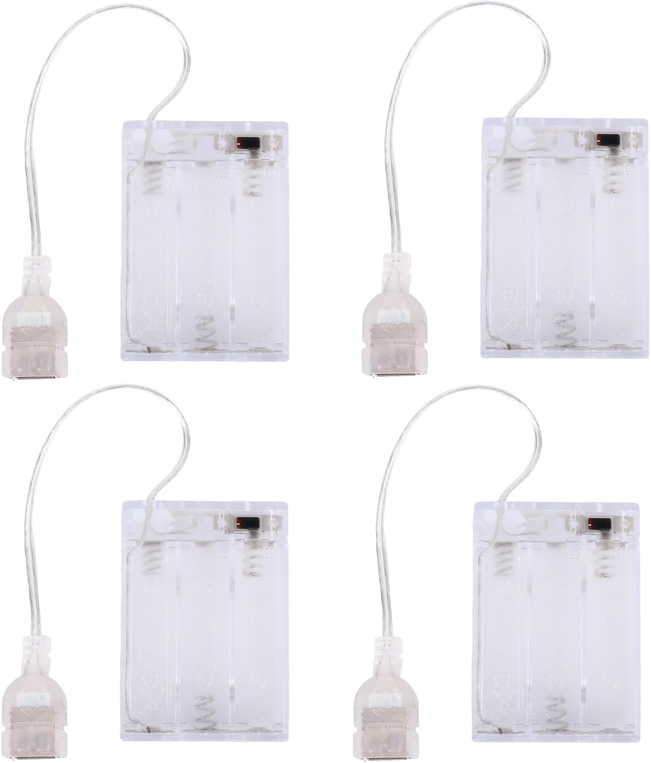 4pcs Battery Pack for 5V LED Neon Signs, Transparent USB Neon Light ...