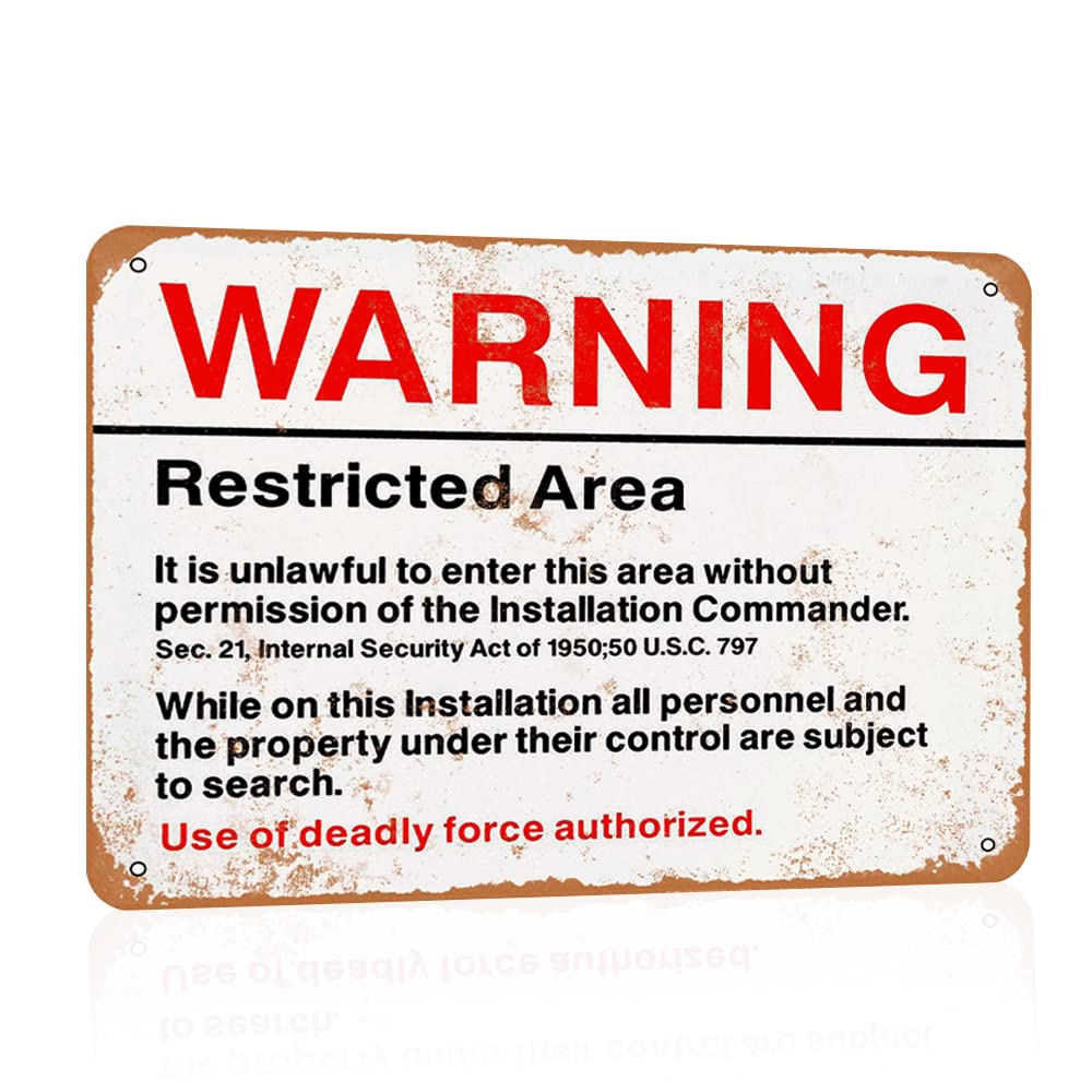 Dod Restricted Area Warning Sign