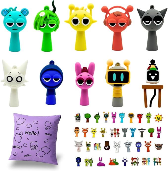 Amazon.com: VbStar Mini Toys Figures Set – Sky, Mr. Fun Computer, Simon ...