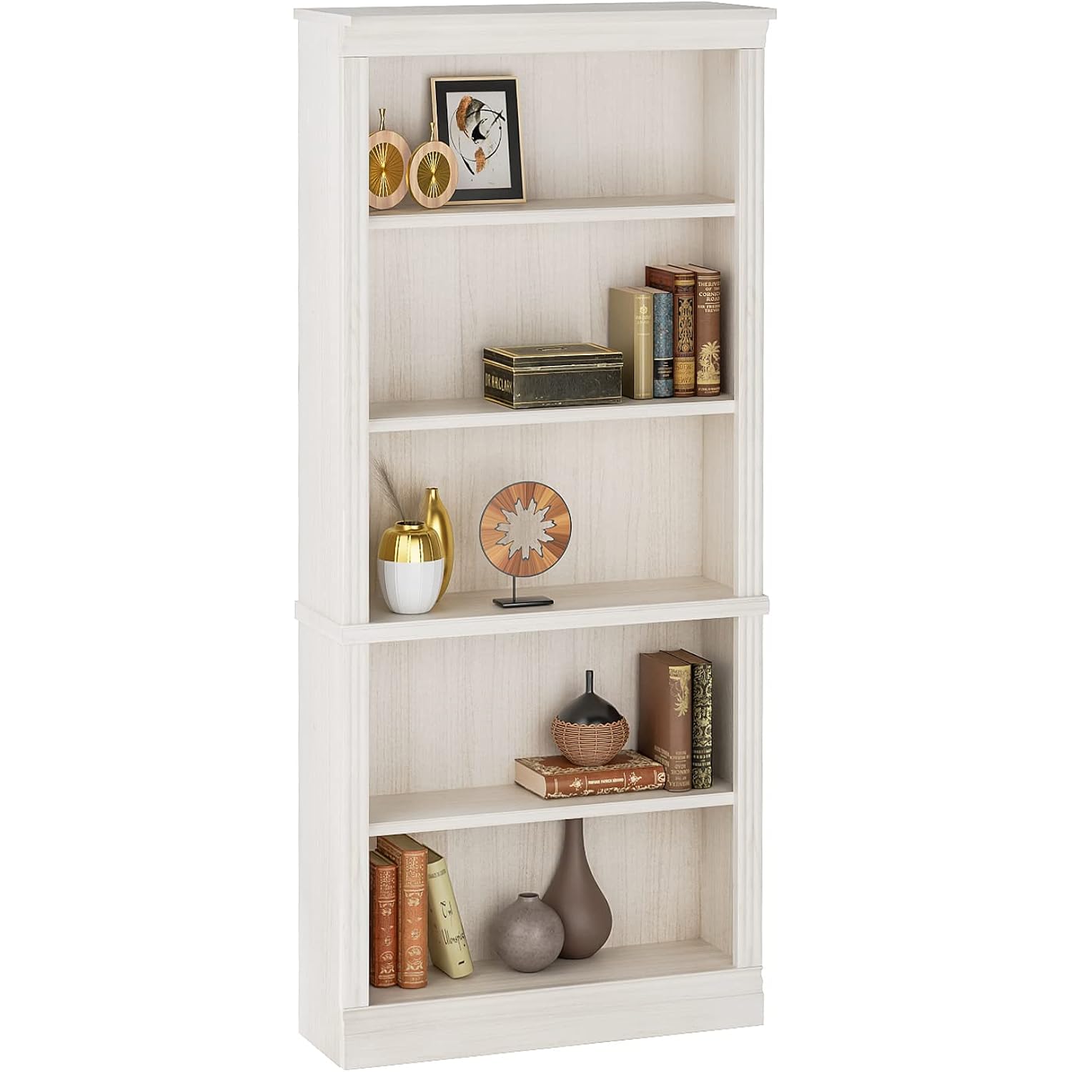 Amazon.com: VICTONE 5-Shelf Bookcase, Wooden Standing Rack Book Storage ...