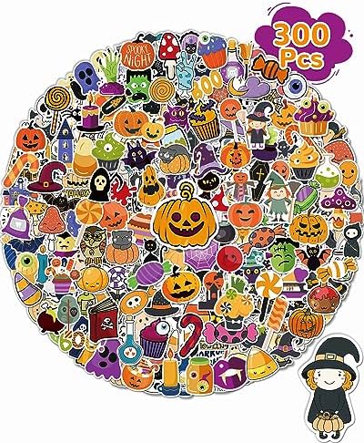 Amazon.com: WAKEMOODEI 300PCS Halloween Stickers for Kids, Cute ...