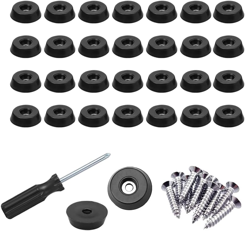 50 Small Round Rubber Feet with Screws - Chopping Boards Feet : Amazon ...