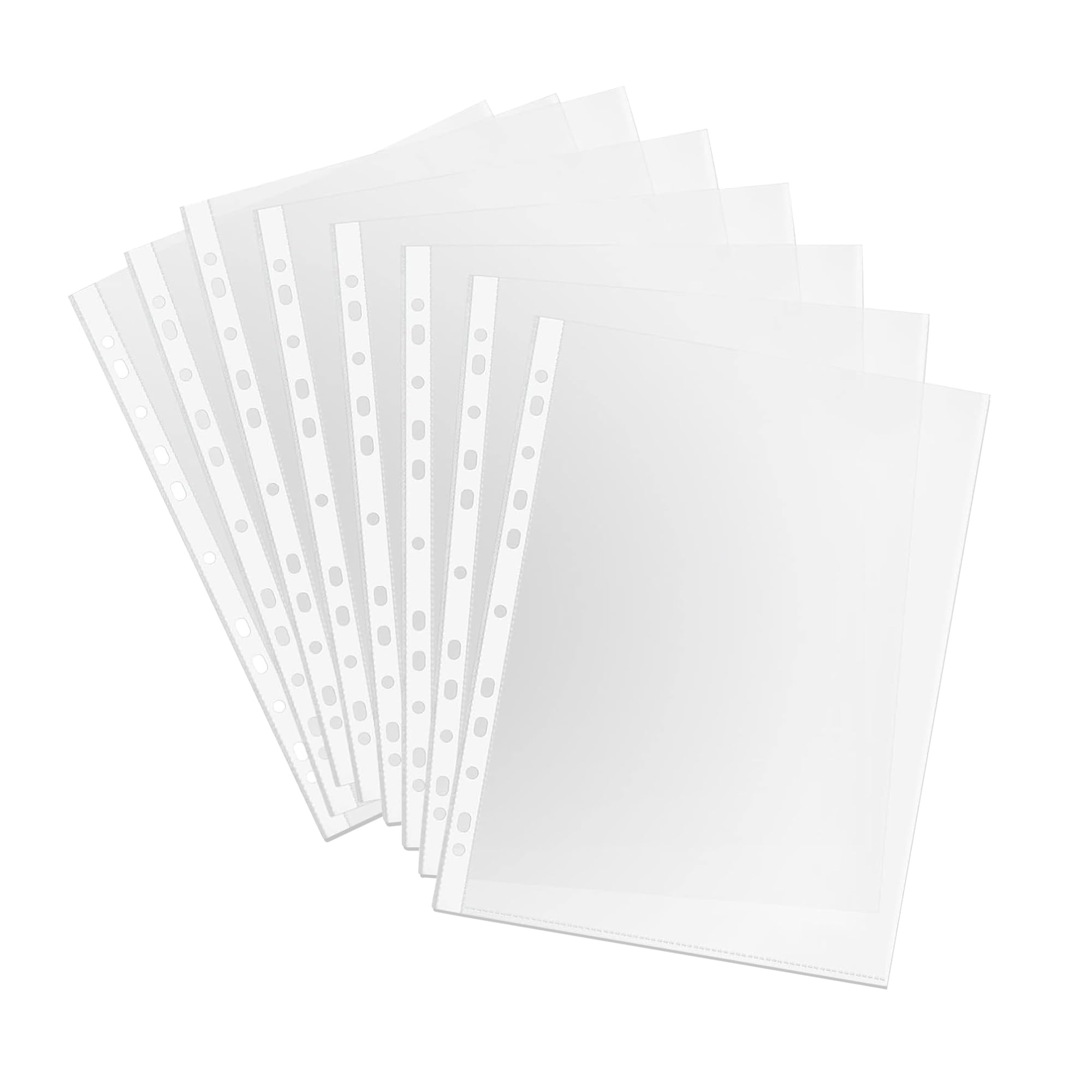 G4GADGET Pack of 50 A4 Clear Plastic Punch Punched Pockets Folders ...