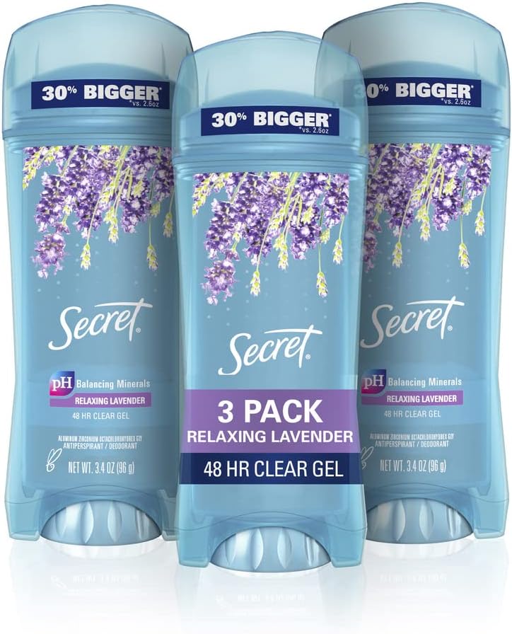 Secret Clear Gel Antiperspirant and Deodorant, Lavender Scent, Pack of ...