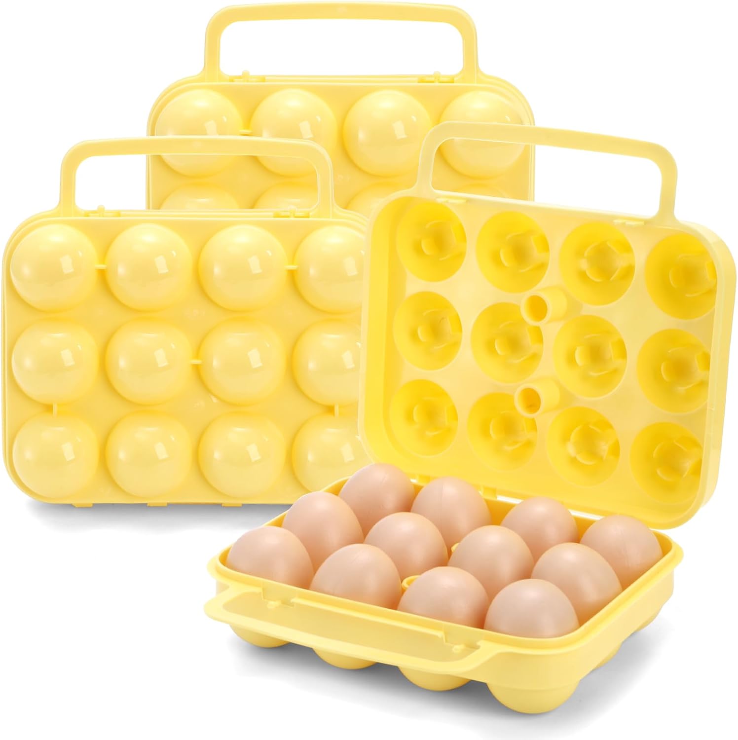Amazon.com: ZEAYEA 3 Pack Eggs Carrier with Handle, 36 Eggs Camping Egg ...