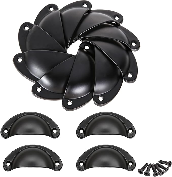 Ymaiss 30packs Seashell Shaped Cup Drawer Knobs Pulls,Vintage Kitchen ...