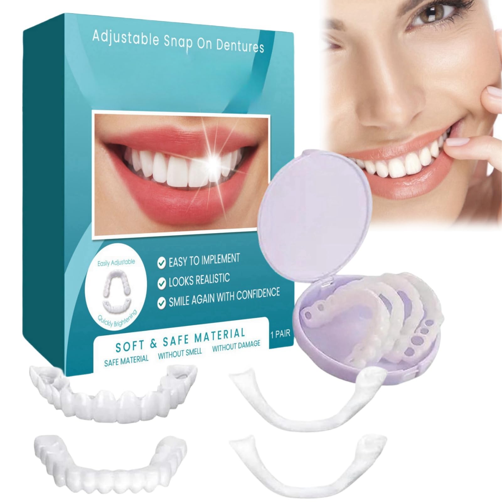 Buy HIVETZ Instant Veneers Dentures,Clip in Veneers Teeth,Fake Braces ...