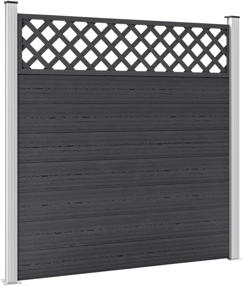 AGGEY Hardware, Zaun, Gartenzaun, WPC 180 x 185 cm, grau, Absperren ...