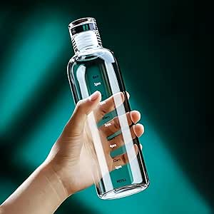 Amazon.com: Tap2kaart Borosilicate Glass Water Bottles with Cap, Water ...