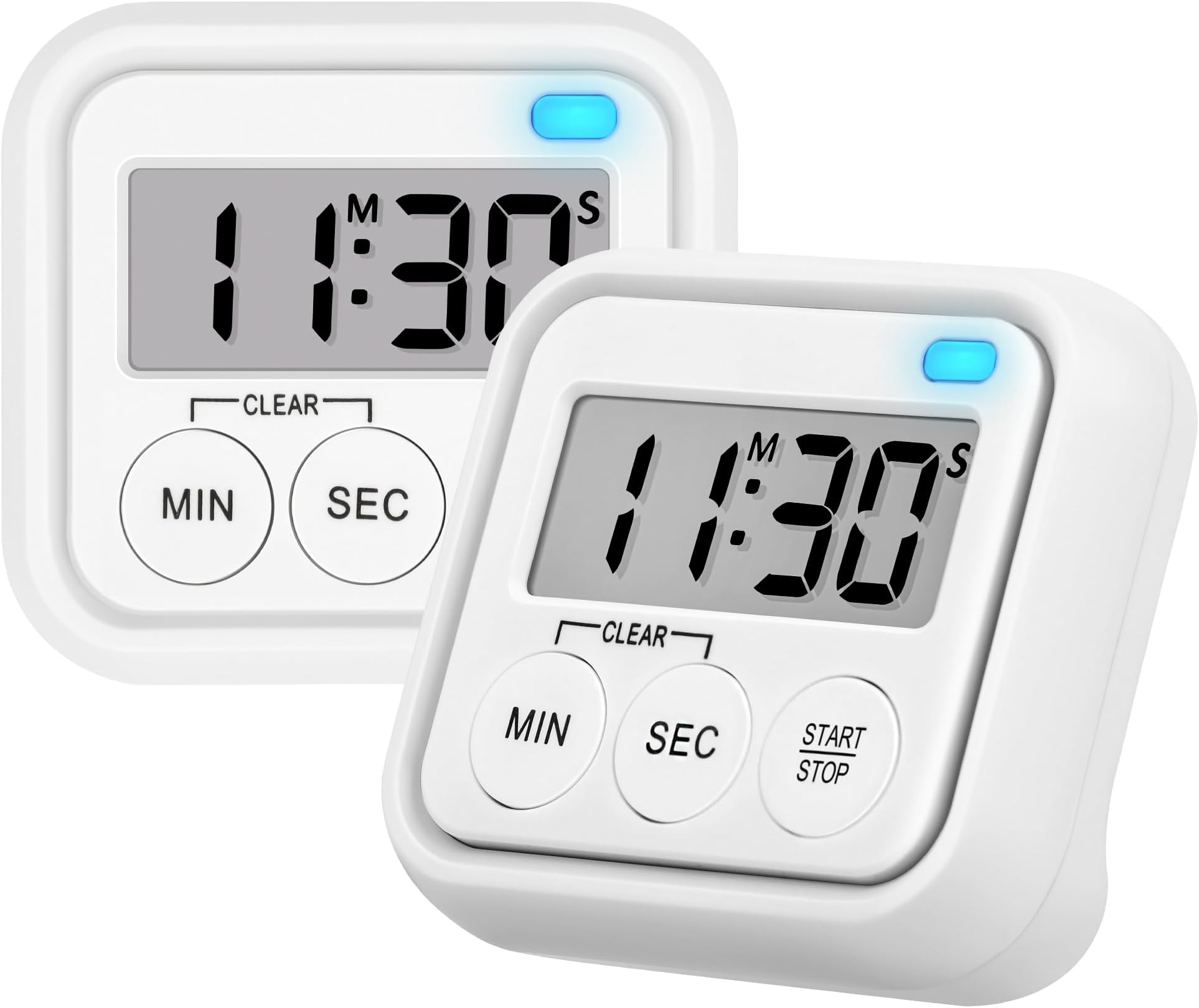 Amazon.com: Uigos 2 Pack Digital Kitchen Timer II 2.0, Big Digits, Loud ...