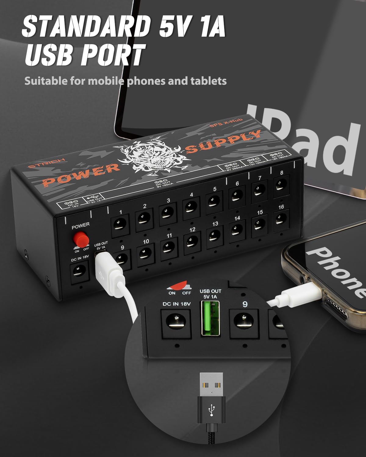 Snapklik.com : SPS X-Hub Guitar Pedal Power Supply For 9V/12V/18V ...