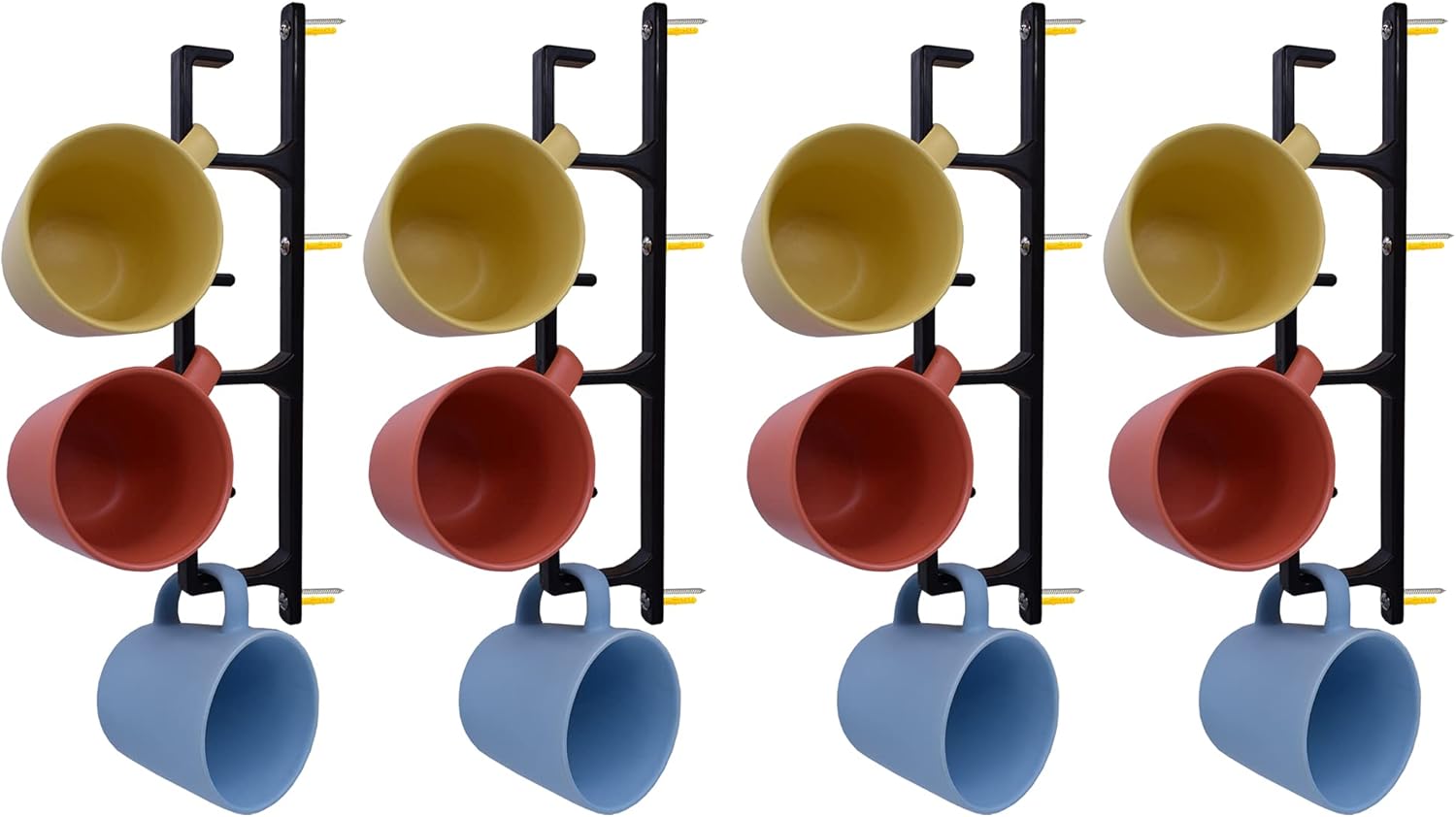Amazon.com: YYST Black Vertical Narrow Corner Coffee Mug Rack Cup ...