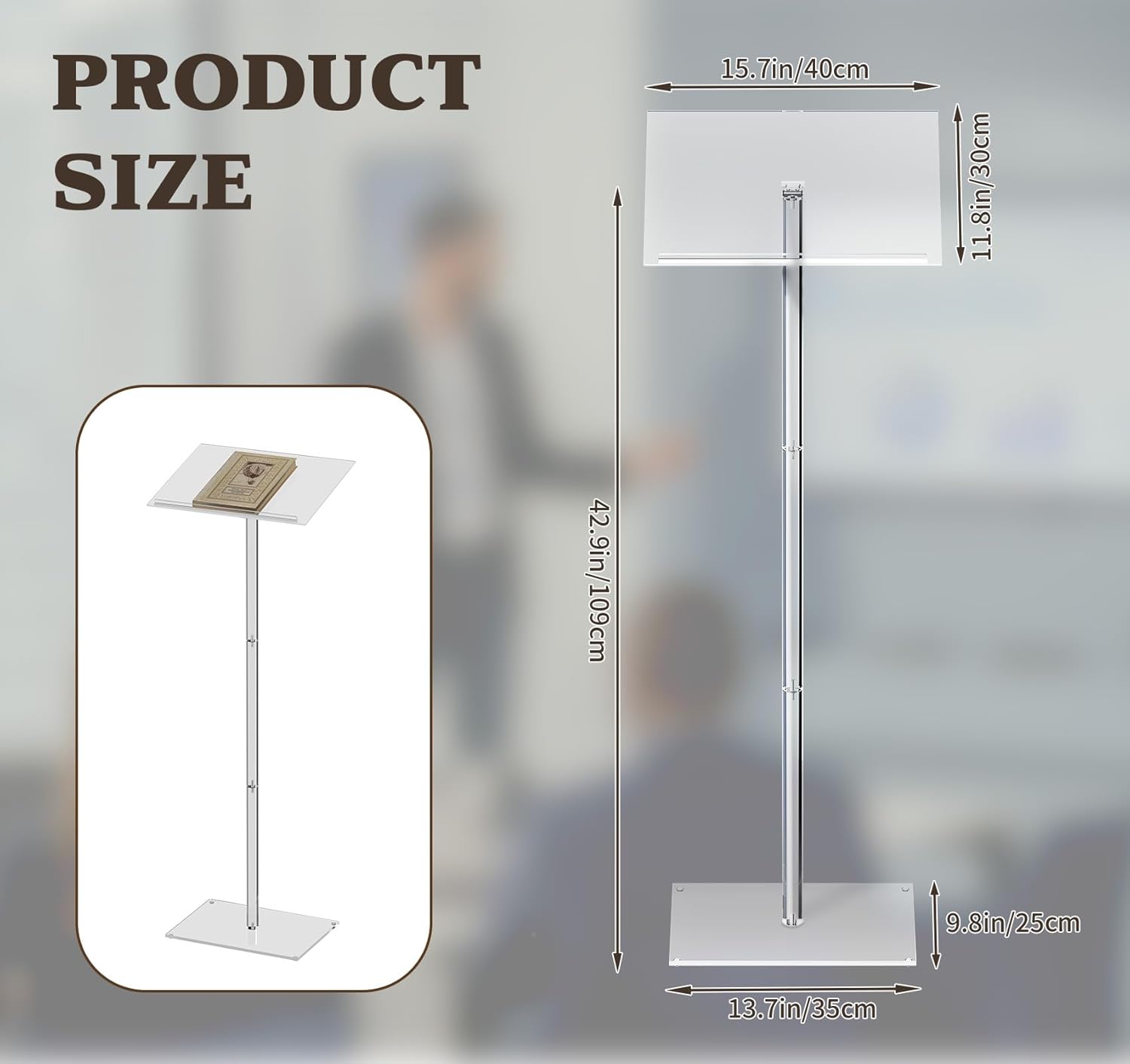 Baoz Acrylic Podium, Angle Adjustable Podium Stand Philippines | Ubuy