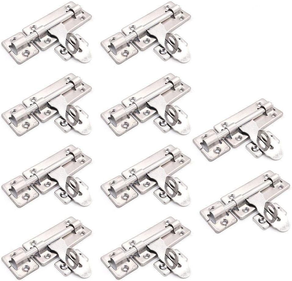 Set of 10 NUZAMAS 4 inch Door Latches, Door Bolt Lock 100mm, Stainless ...