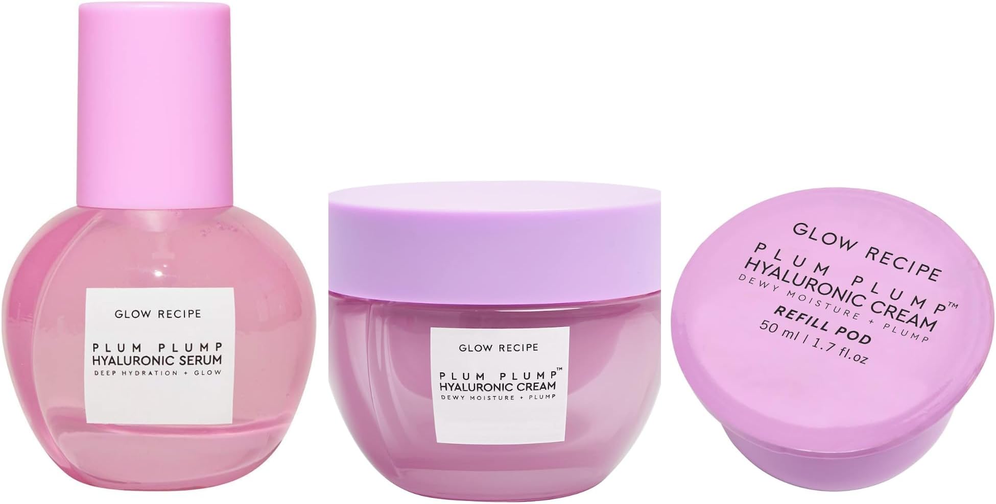 Amazon.com: Glow Recipe Plum Plump Hyaluronic Acid Face Cream + Refill ...