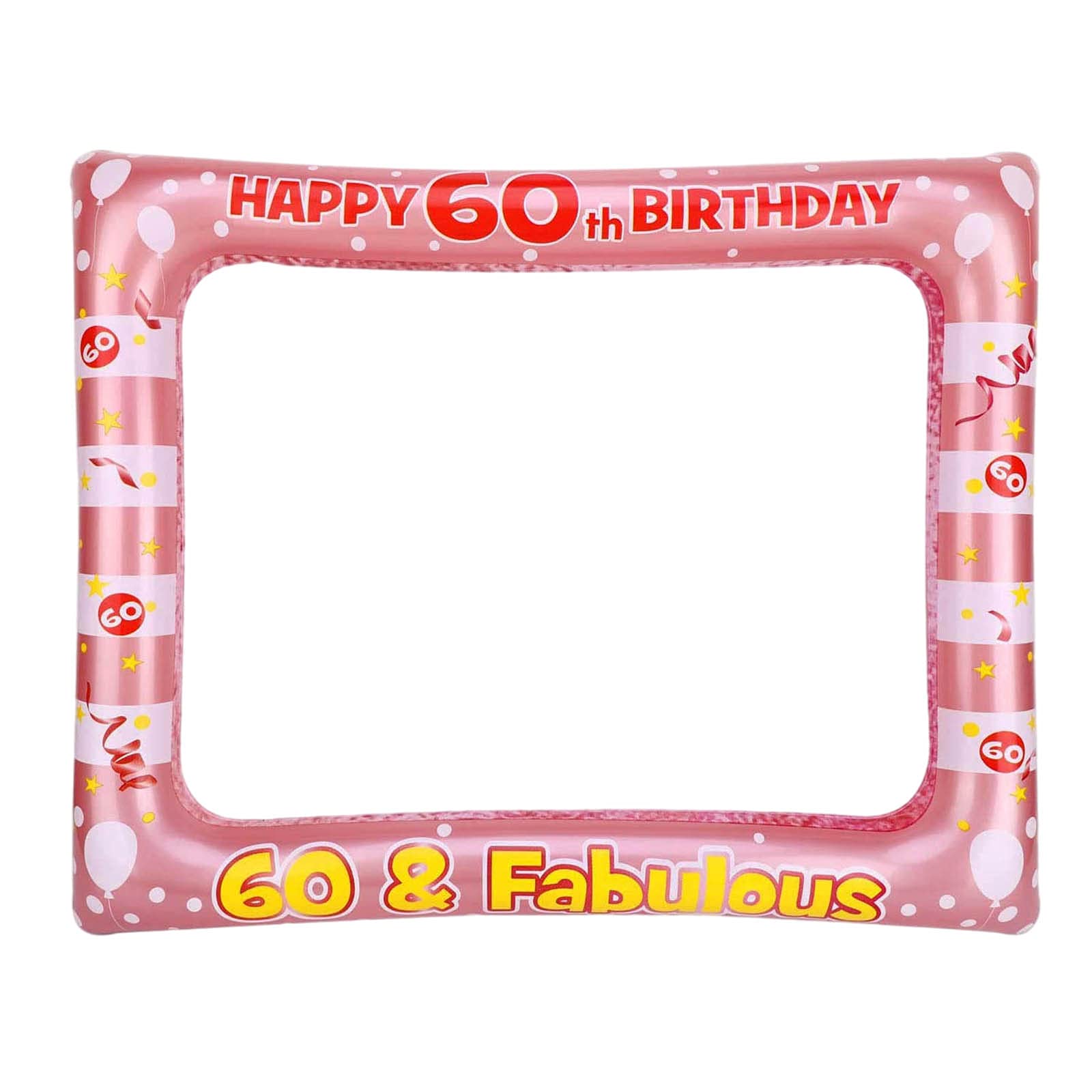 60th Birthday Photo Booth Props,Rose Gold Inflatable Selfie Frame ...