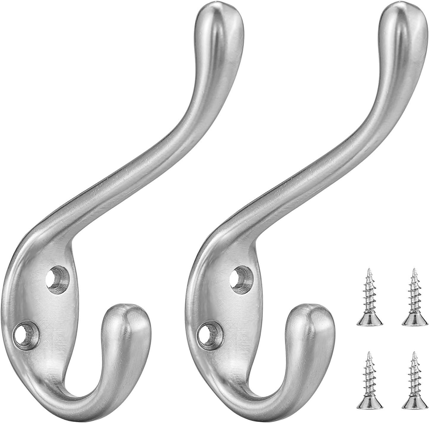 Amazon.com: Jukzi Coat Hooks 5 Pack - Heavy Duty Wall Mounted Brushed ...
