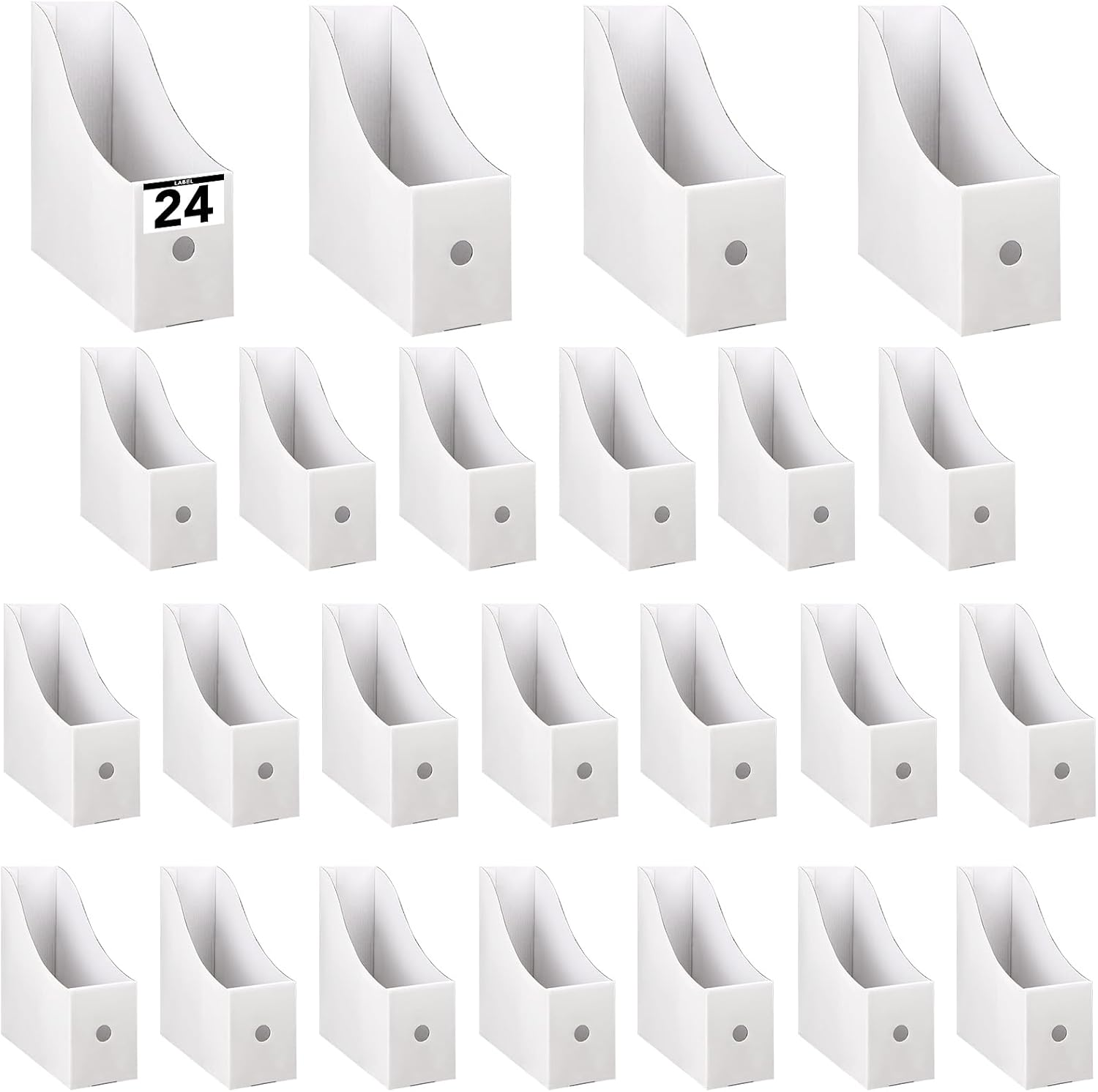 Amazon.com : PTRBTY&HISDE 24PCS White Magazine File Holder，Sturdy ...