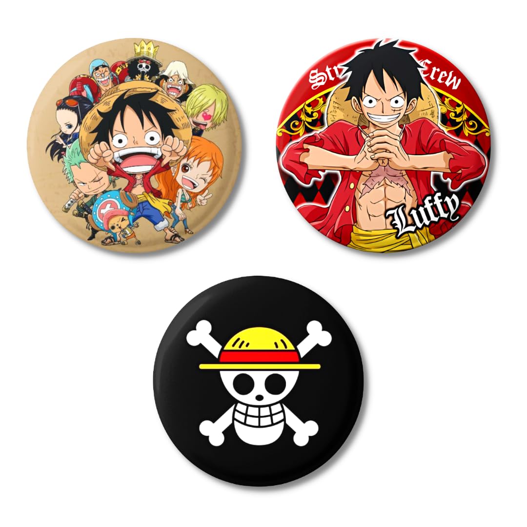 Anime Badges Pack Of 3 Badges One Piece Badges One | Desertcart INDIA