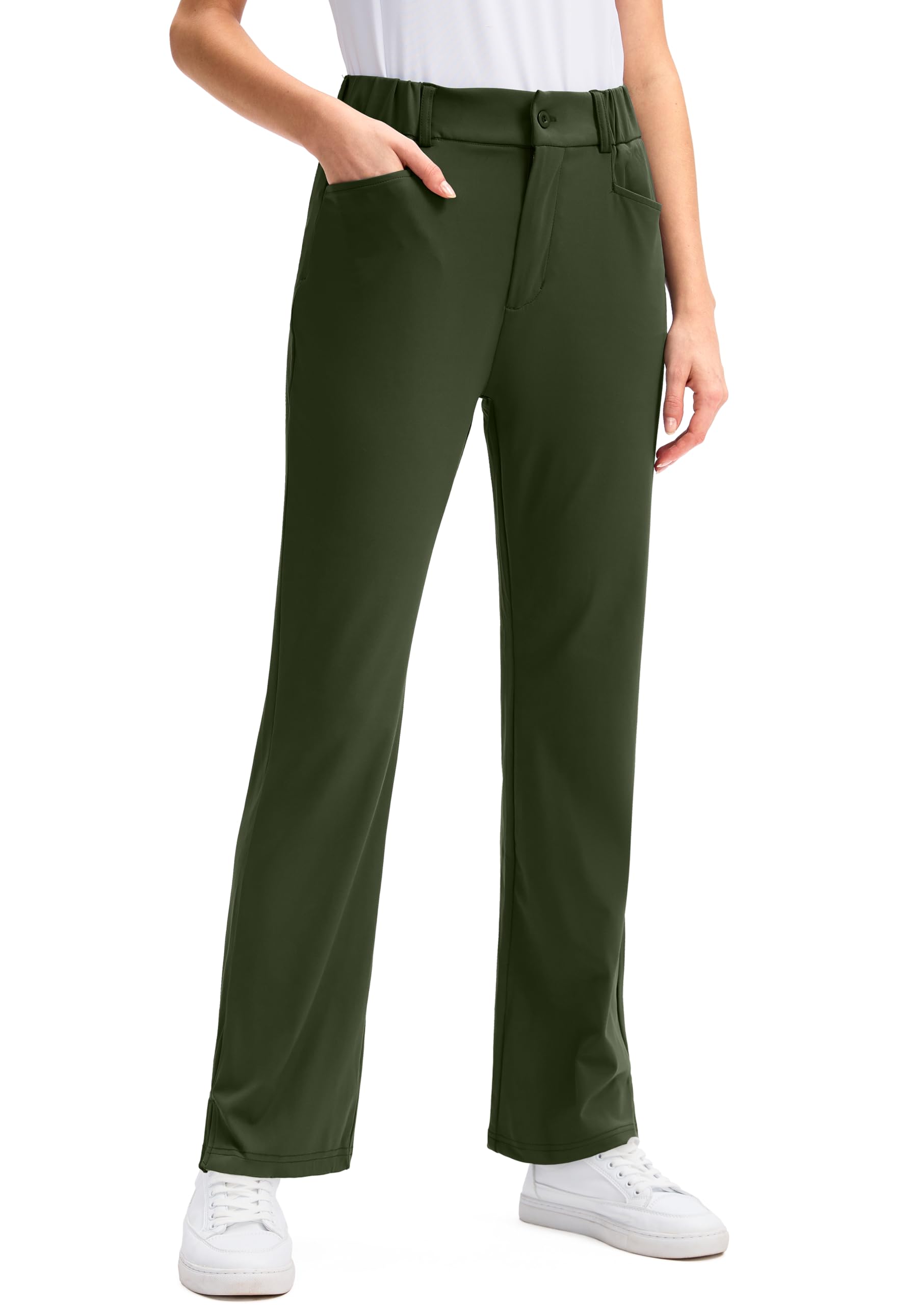 SANTINY Women's Golf Pants with 5 Pockets High Waisted Quick Dry ...