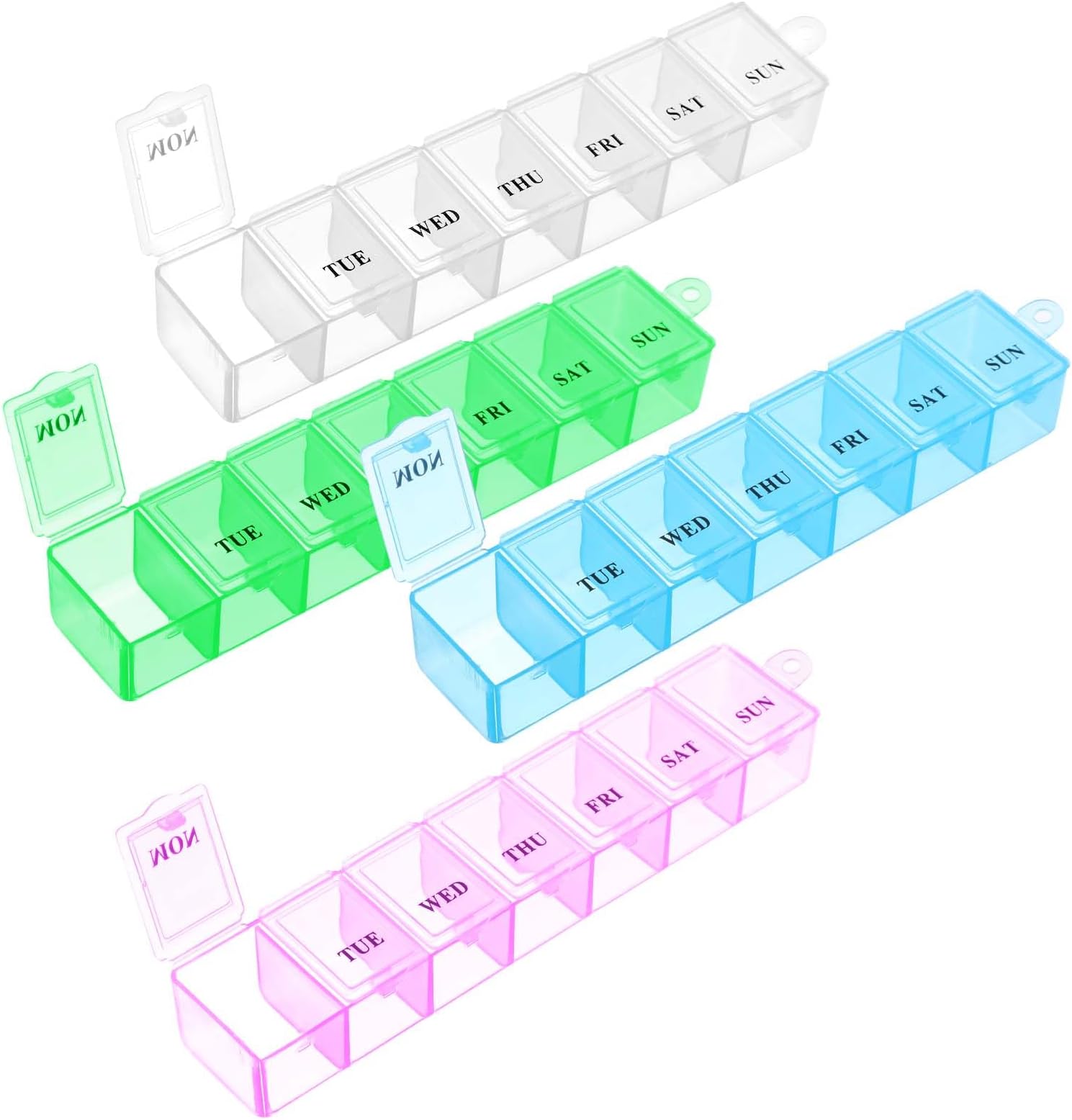 Amazon.com: COMNICO Weekly Pill Organizer,4Pcs 7 Day Pill Case Daily ...