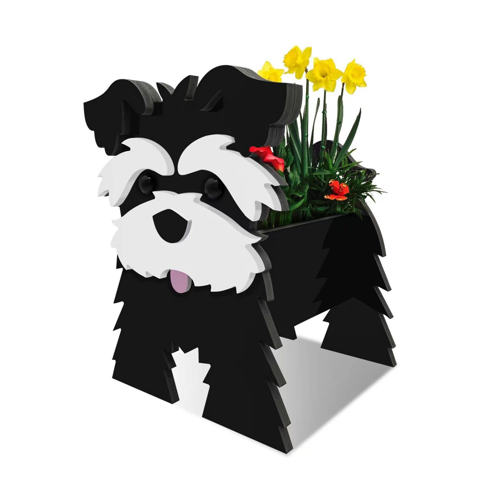 Amazon.com : Schnauzer Black Planter,Dog Planter Plant Pots, 2022 ...