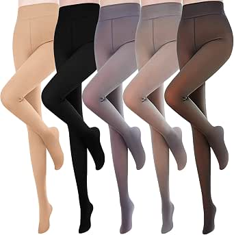 JaGely - 5 pares de mallas con forro polar para mujer, leggings ...