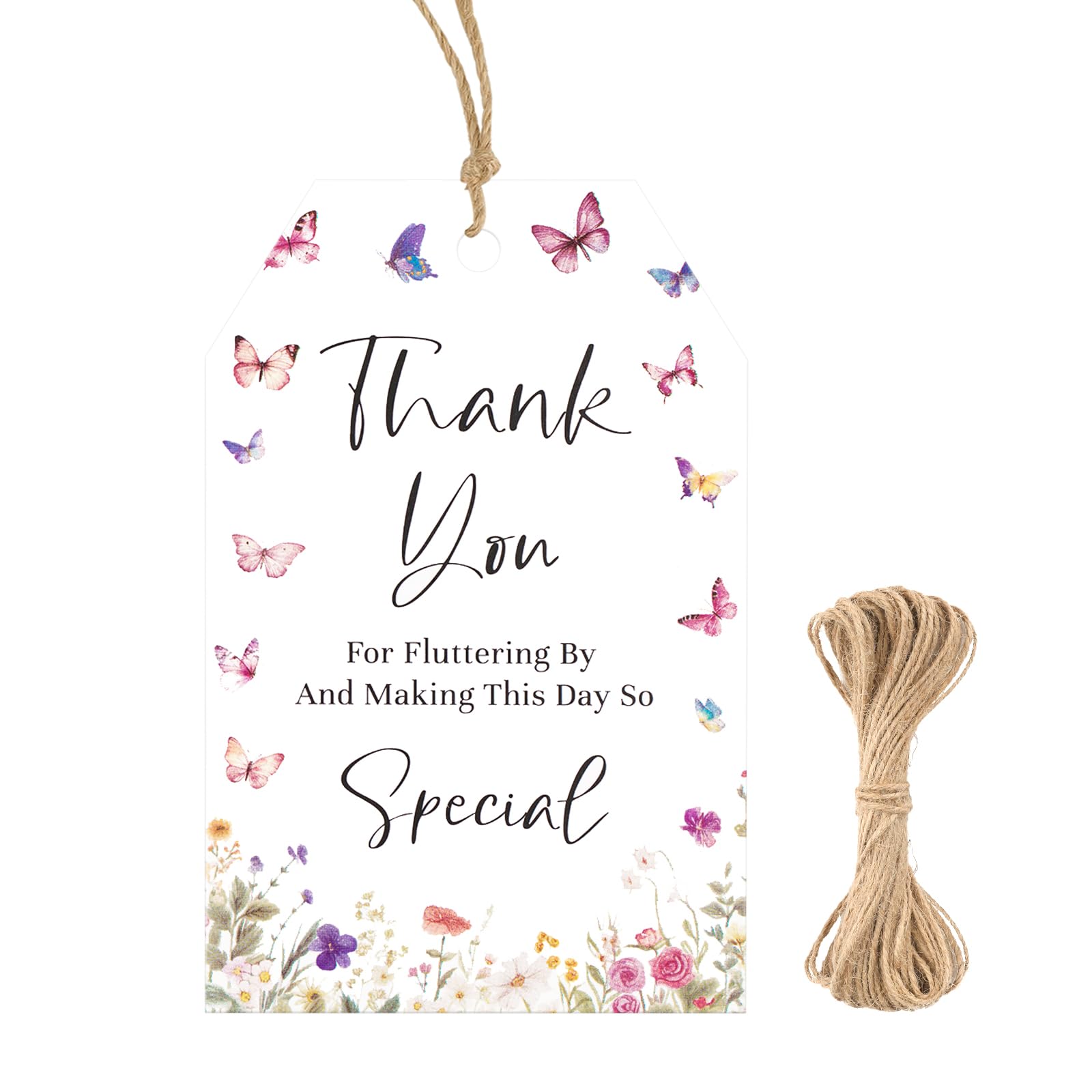 Amazon.com : G2PLUS Butterfly Thank You Tags, 50PCS Thank You for ...