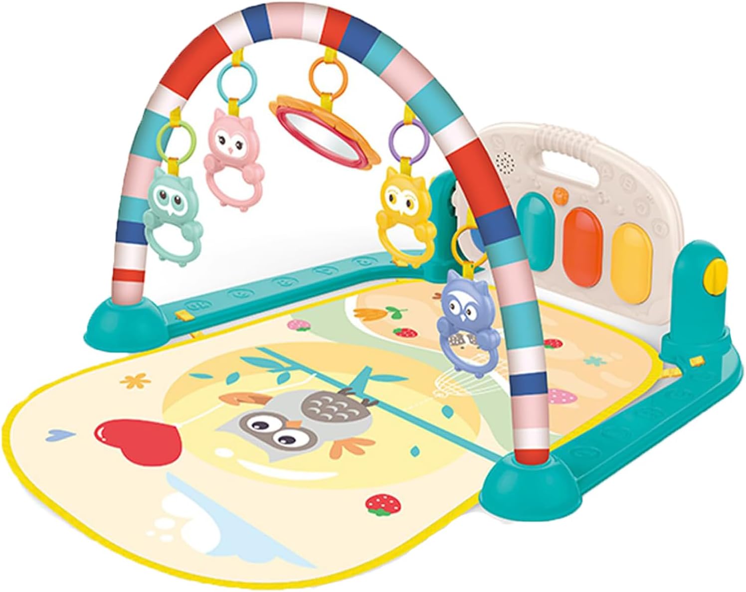 Safe-O-Kid® Baby Play Mat Gym & Fitness Rack with Hanging Rattles ...