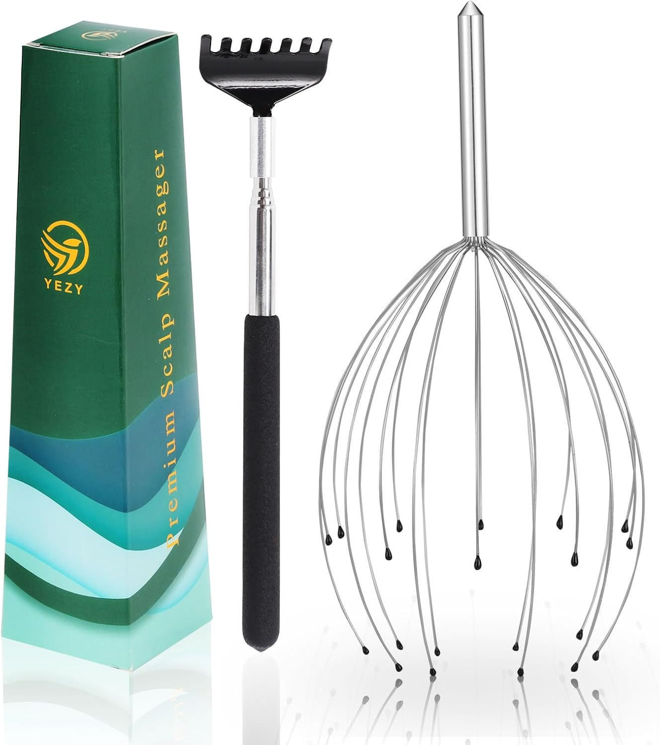 YEZY Head Massager 20 Fingers Head Scratcher Scalp Massager, Back ...